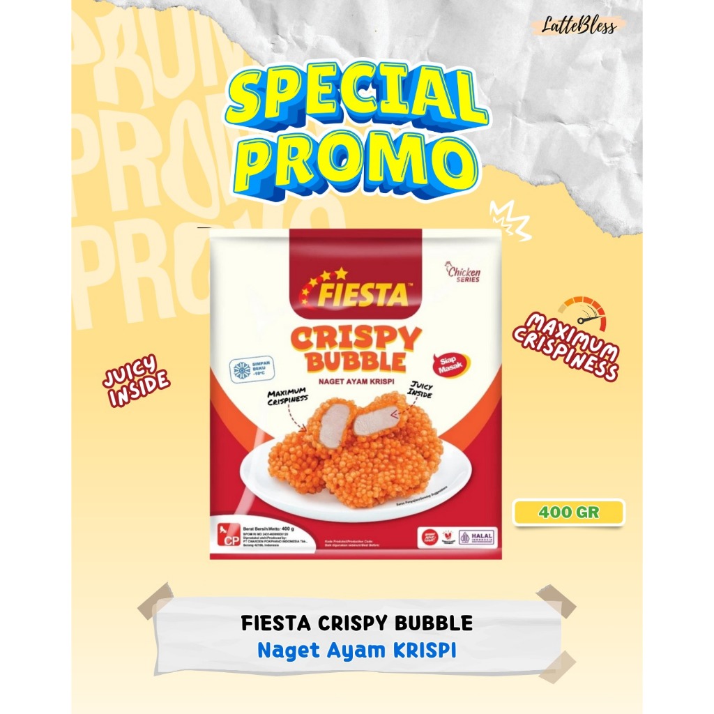 Jual CHICKEN NUGGET KRISPI FIESTA CRISPY BUBBLE 400GR HALAL | Shopee ...