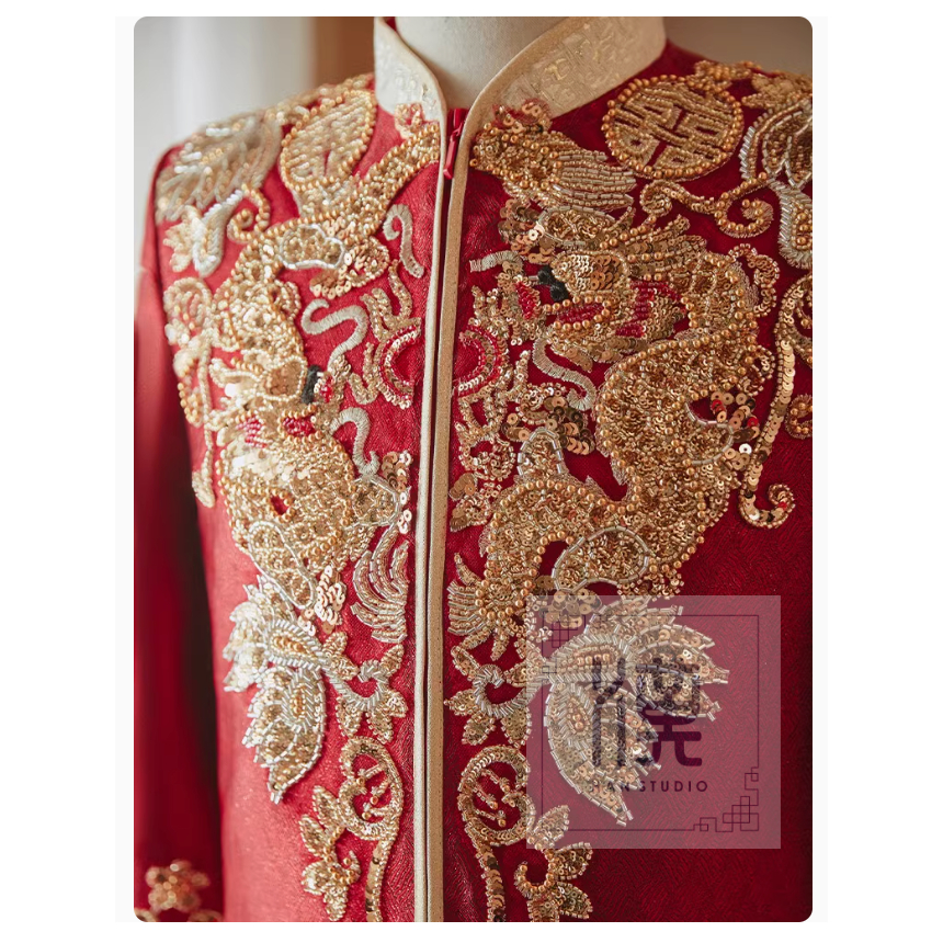 Jual CHEONG SAM PRIA CHINESE BAJU SANGJIT MERAH GOLD RED SET XINCIA ...