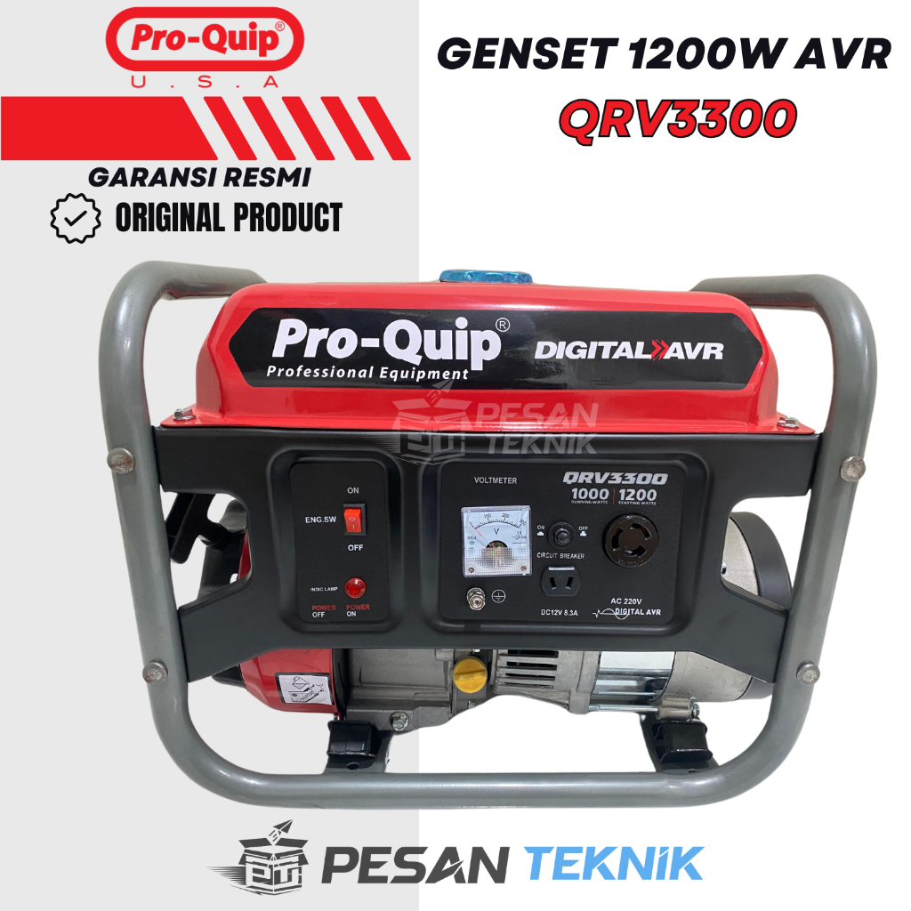Jual Mesin Genset AVR Generator Set 1200 watt PROQUIP QRV3300 | Shopee ...