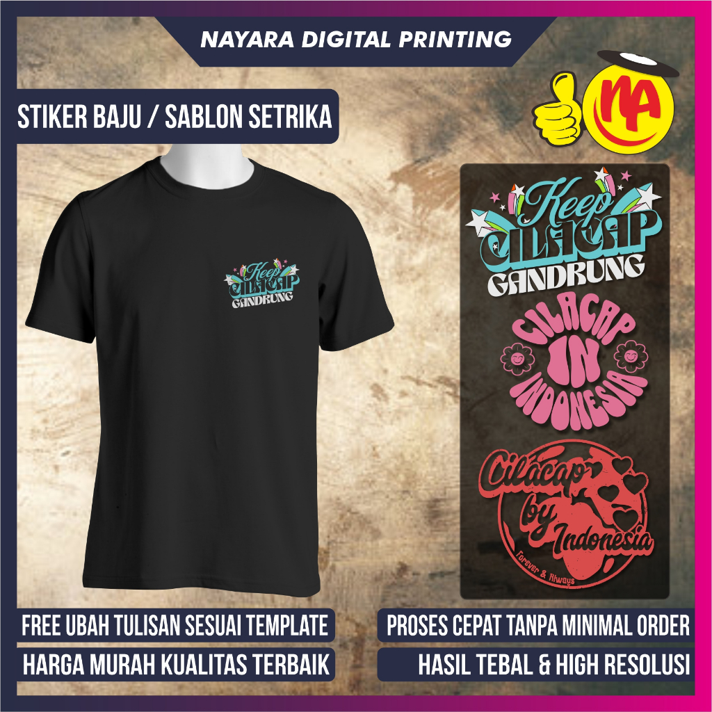Jual Sablon strika custom / stiker baju / sablon strika / sablon logo ...