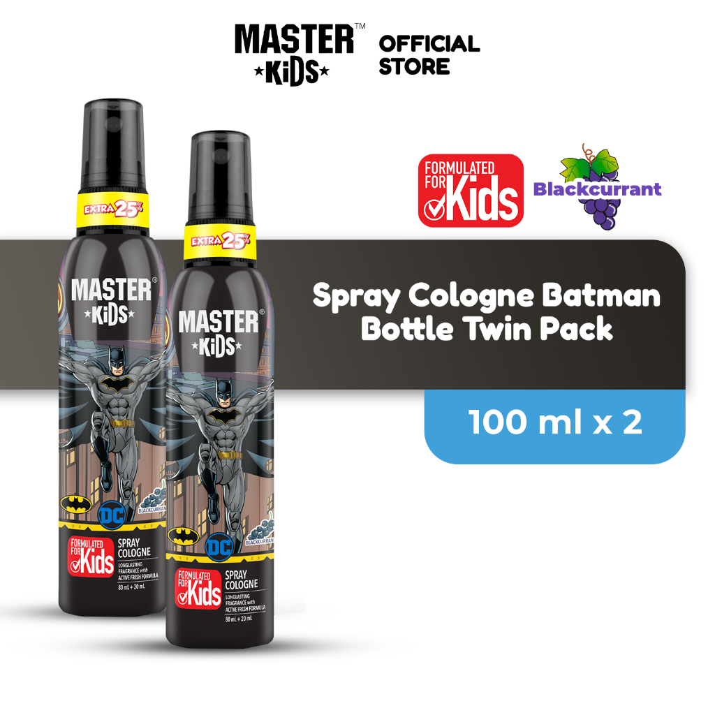 Jual Master Kids Spray Cologne Batman Bottle 100ml Twin Pack | Shopee ...