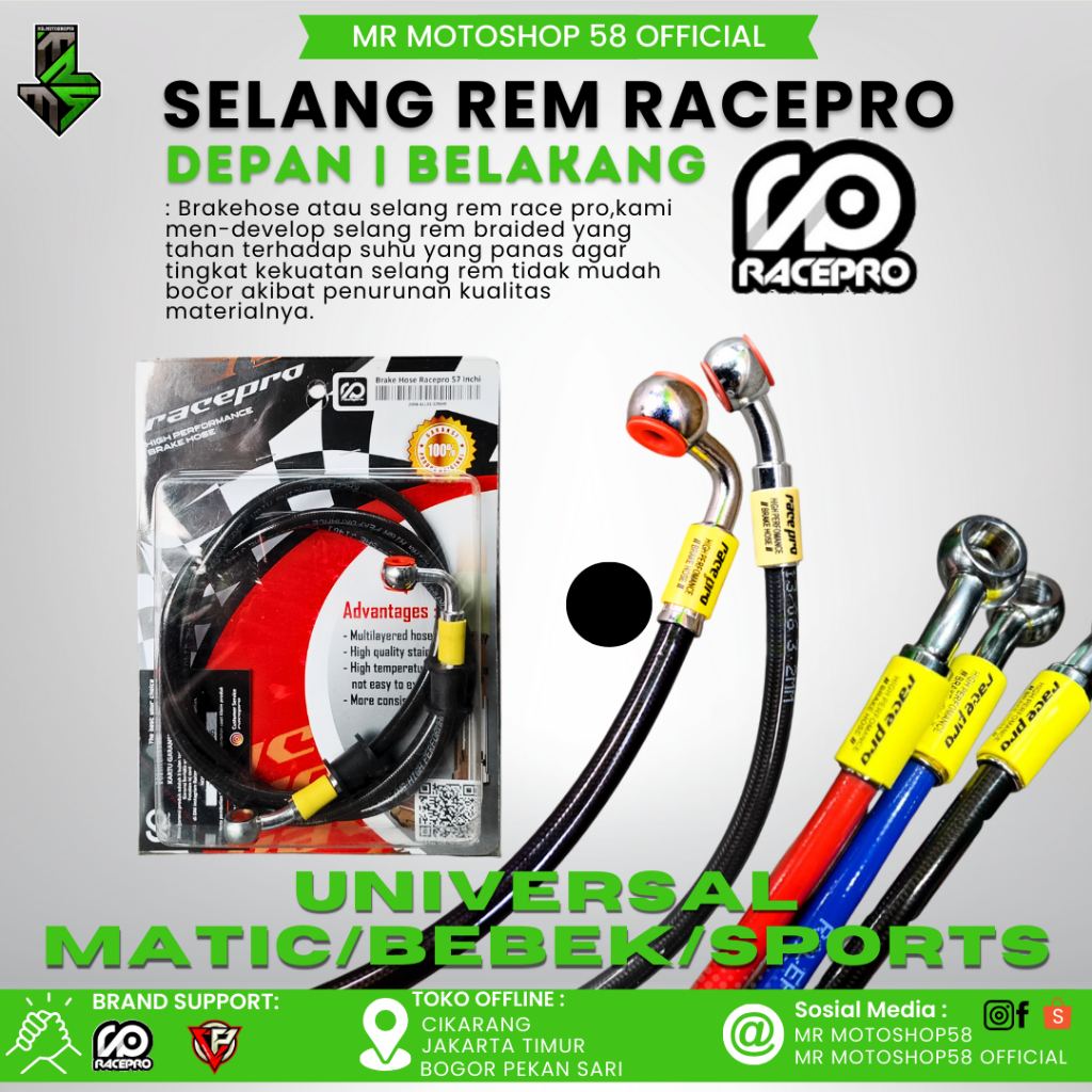 Jual SELANG REM RACEPRO SELANG REM DEPAN SELANG REM BELAKANG 24 35 40 ...