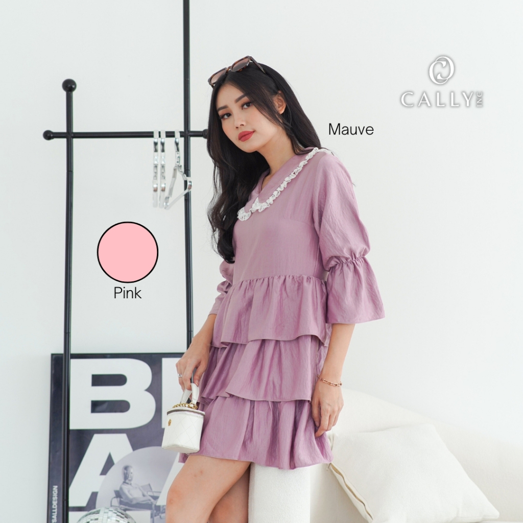 Jual CALLY.INC - Mini Dress Korean Style Aesthetic Dress Wanita Kekinian Casual Dress Dress ...
