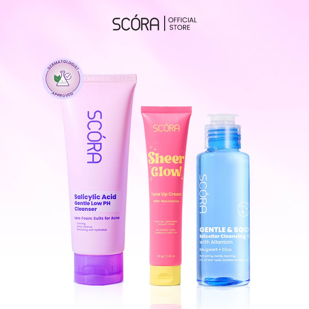 Jual [TEEN GLOWING KIT] SCORA Sheer Glow Tone Up Cream 30 Gr + SCORA ...