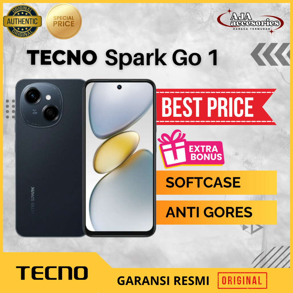 Jual TECNO SPARK GO1 – 4GB/128GB | 4/64GB Original Garansi Resmi Tecno Indonesia | Shopee Indonesia