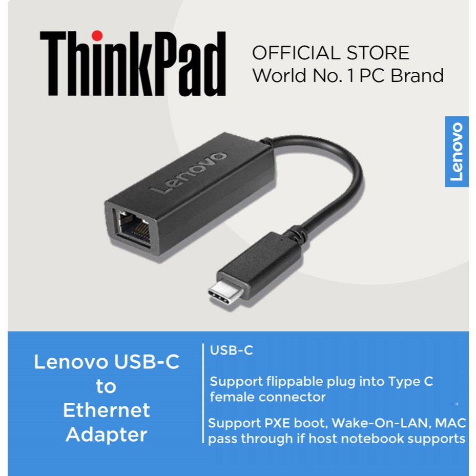 Jual Lenovo USB-C to Ethernet Adapter | Shopee Indonesia