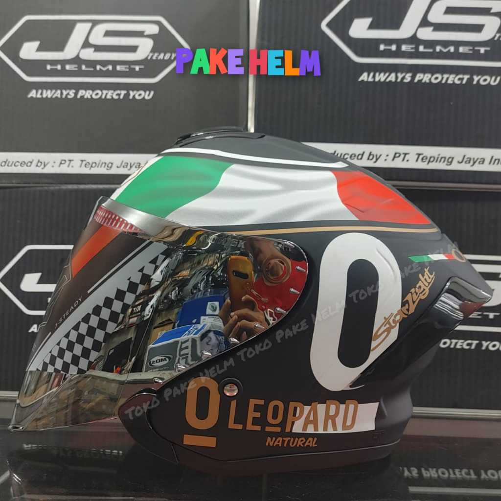 Jual HELM JS ARMOR LEOPARD BLACK DOFF HALF FACE ORIGINAL | Shopee Indonesia