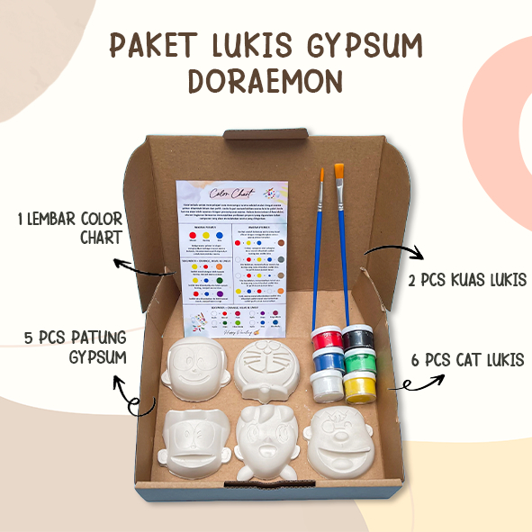 Jual Patung Gypsum Painting Lukis Gypsum Set Doraemon Gypsum Mewarnai ...