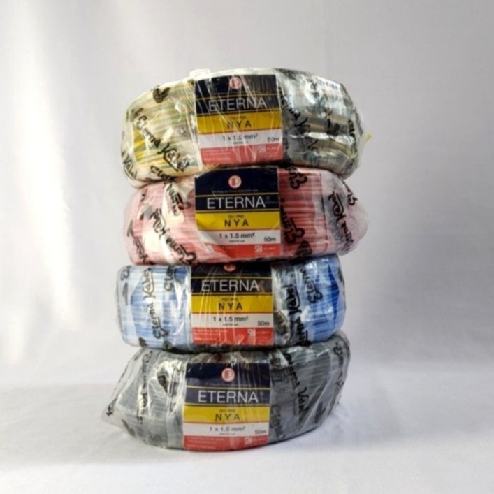 Jual ETERNA KABEL LISTRIK NYA 1.5 MM TUNGGAL ( 50 METER ) KAWAT ENGKEL ORI | Shopee Indonesia