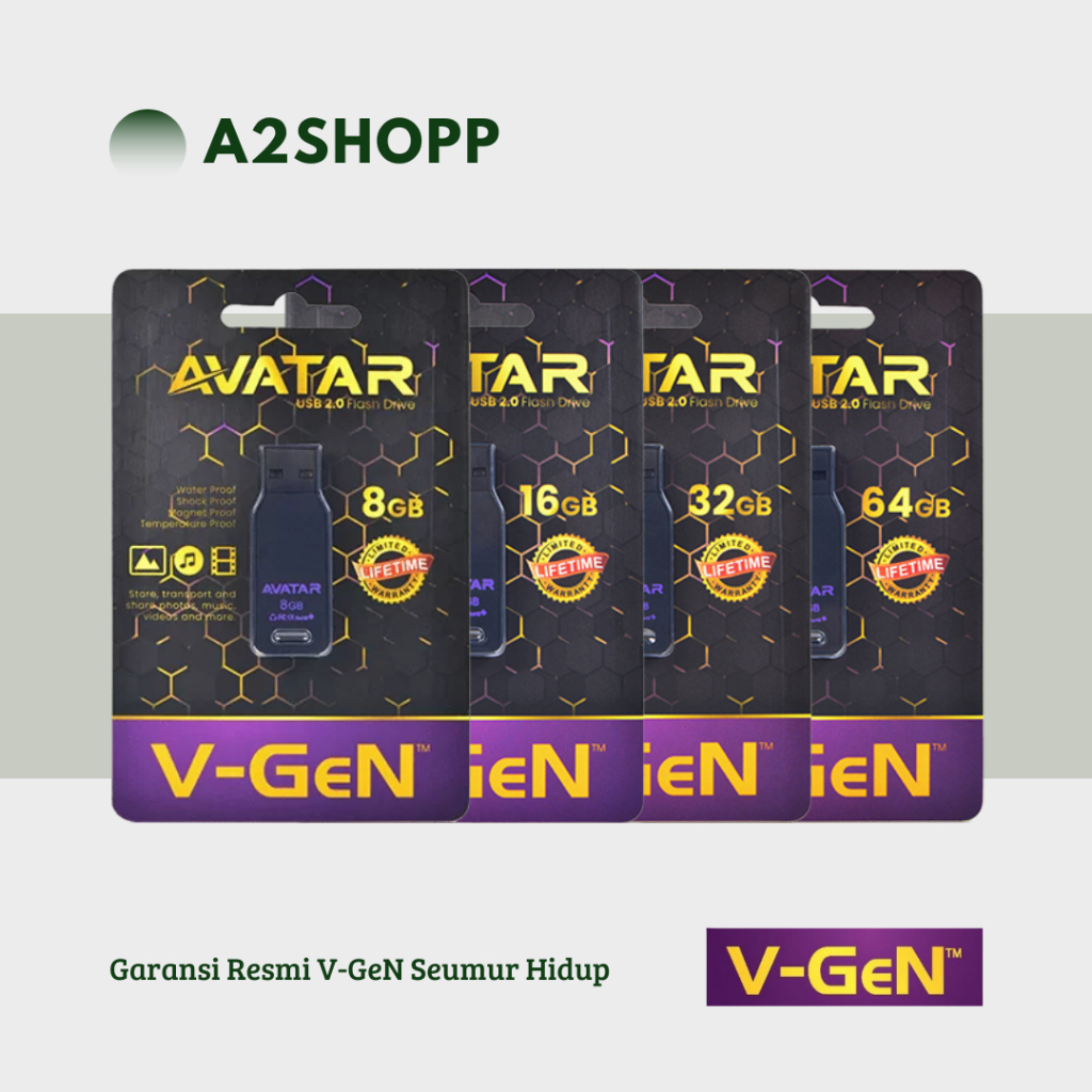 Jual Flashdisk V-GeN 8GB 16GB 32GB 64GB AVATAR Series Garansi Resmi ...