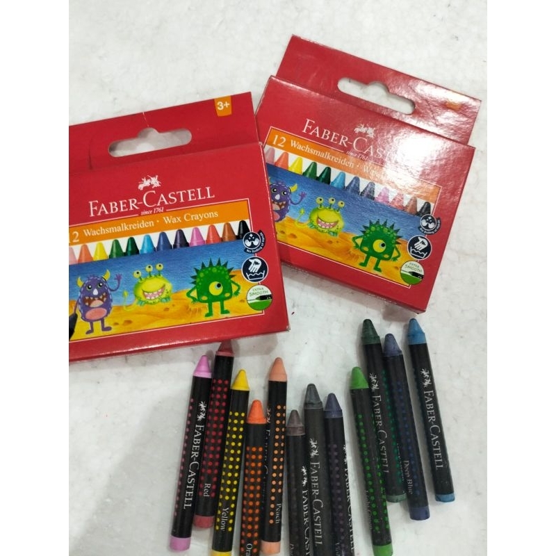Jual CRAYON 12 WARNA WAX MERK FABER CASTEL ORIGINAL CRAYON 12 WARNA ...
