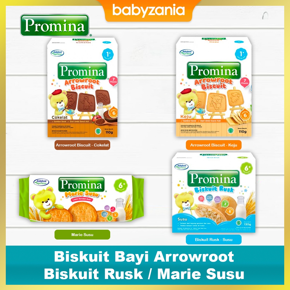 Jual Promina Biskuit Bayi Arrowroot / Biskuit Rusk / Marie Susu ...