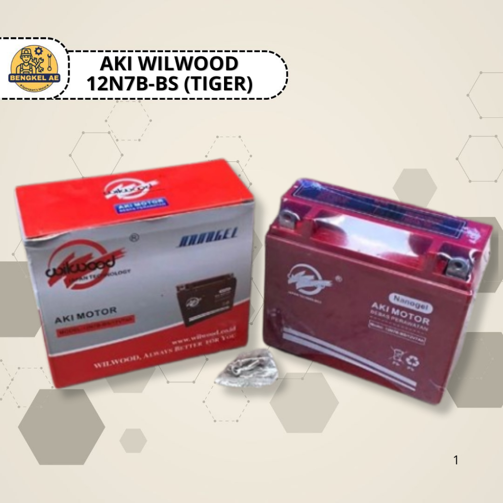 Jual Aki Wilwood 12N7B-BS (Tiger) Accu Kering Tiger 12N7B-BS Merk ...