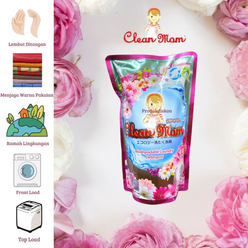 Jual CLEAN MOM Laundry Detergent Liquid Cair 800ml | Shopee Indonesia