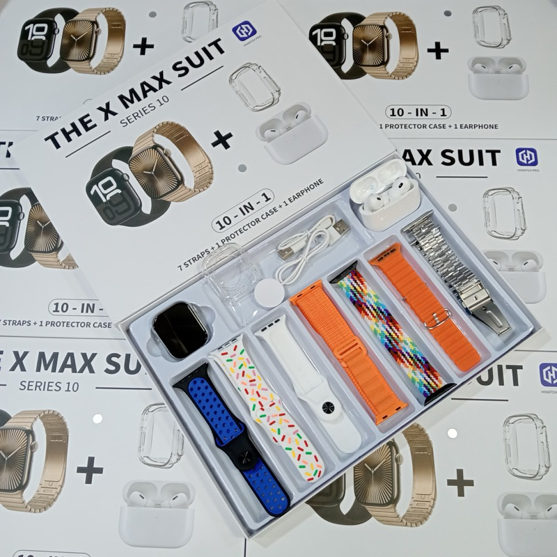 Jual Smartwatch paket lengkap The xmax suit 7strap + TWSgen3 | Shopee ...