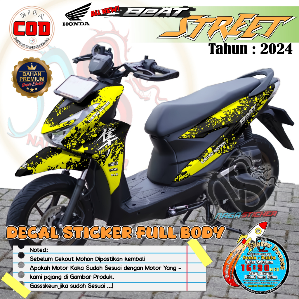 Jual Bisa COD Decal Sticker Full Body Honda Beat Street 2024 Motif ...