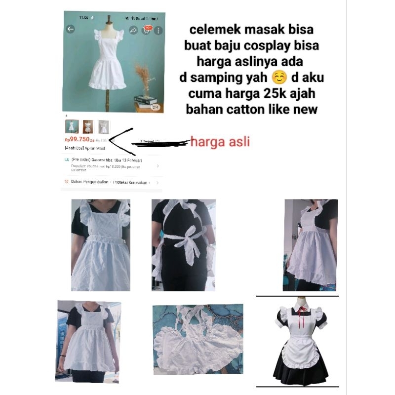 Jual celemek masak/apron maid cosplay bisa | Shopee Indonesia