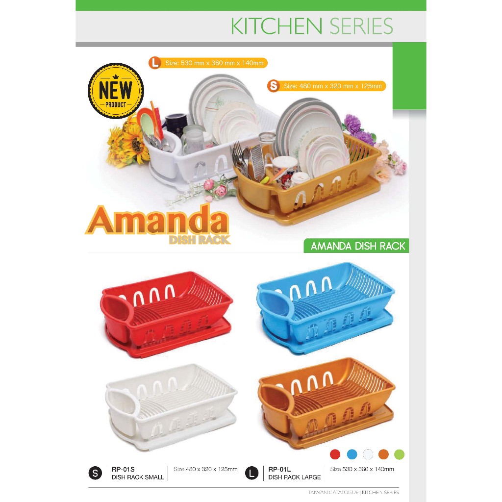 Jual RAK PIRING / DISH RACK AMANDA - MEREK TAIWAN PLASTIK | Shopee ...