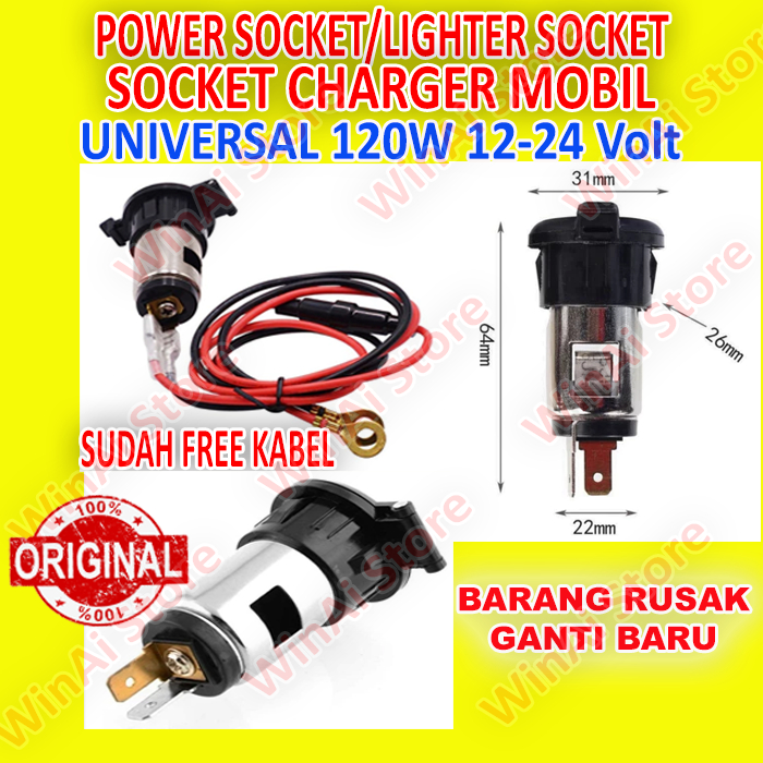Jual SOCKET CASH COLOKAN LIGHTER POWER OUTLET 12V SOKET CAS CHARGER HP ...
