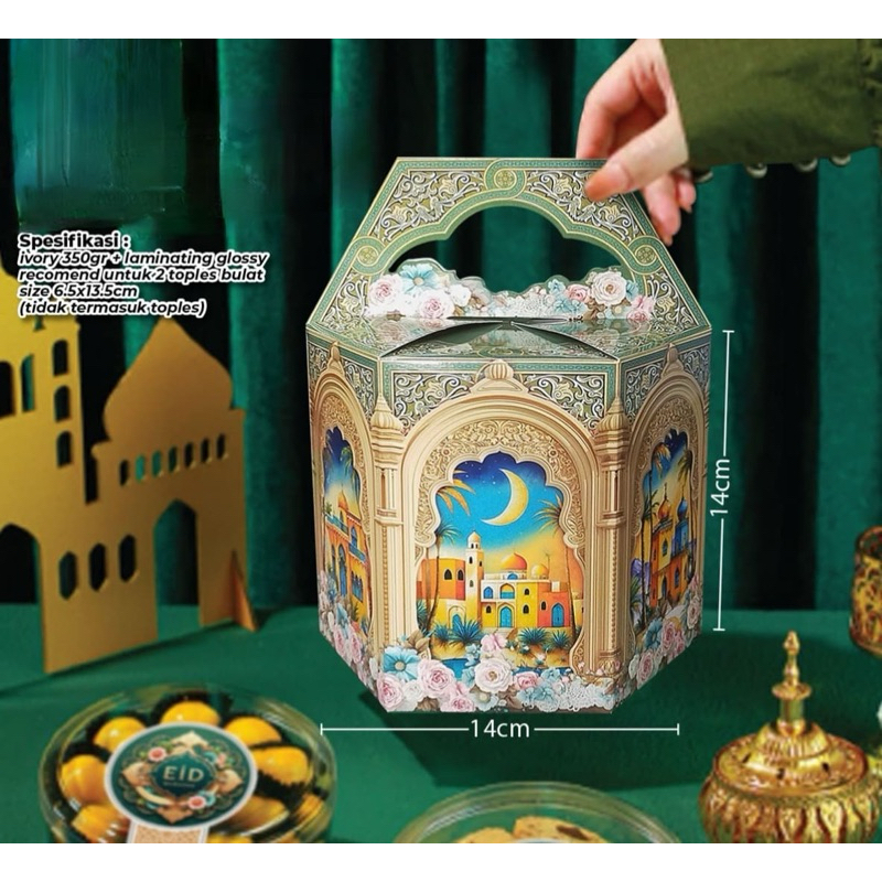 Jual Box Lebaran 2 Toples Bulat 500gr Box Kue Kering Lebaran Box ...