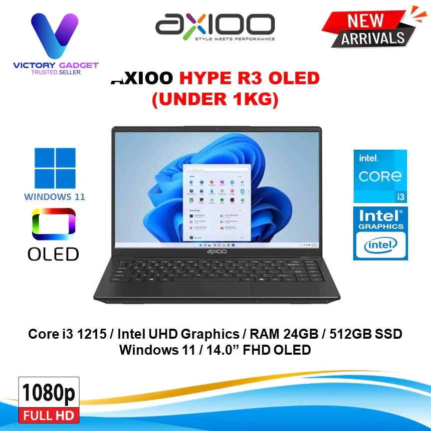 Jual AXIOO Hype R3 OLED Core i3 1215 Ram 24GB 256GB SSD W11 14.0FHD ...
