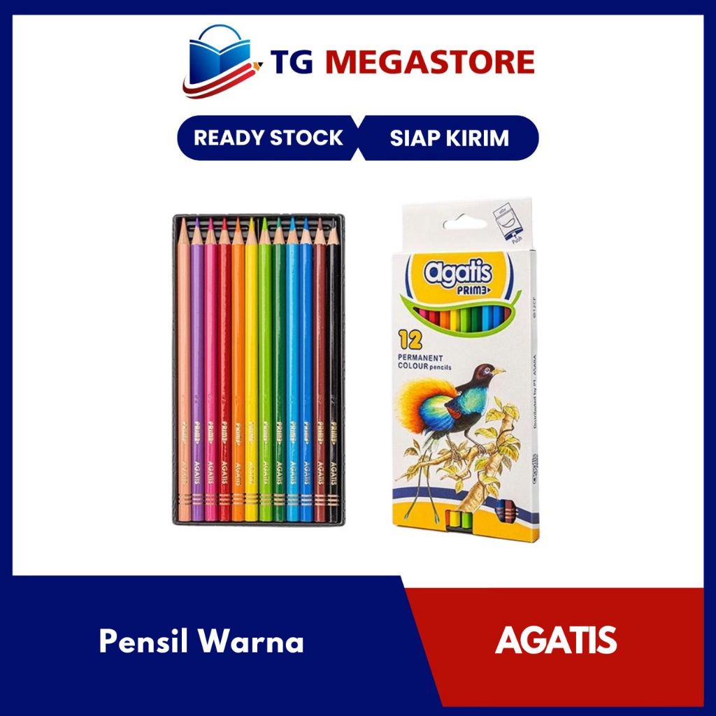 Jual Pensil Warna AGATIS Prime 12 Warna Panjang | Shopee Indonesia