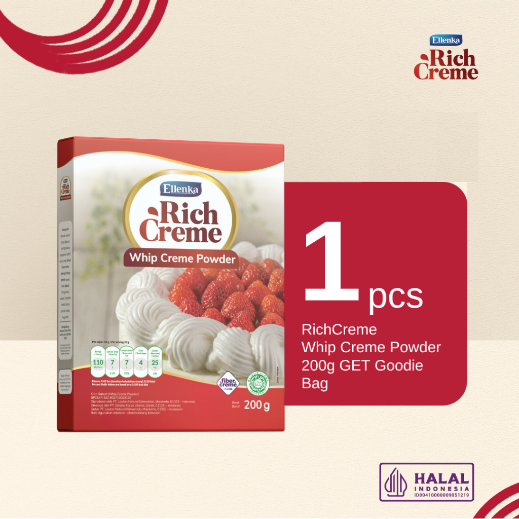 Jual Ellenka Rich Creme Whip Cream Powder 200g - Whip Cream Bubuk ...