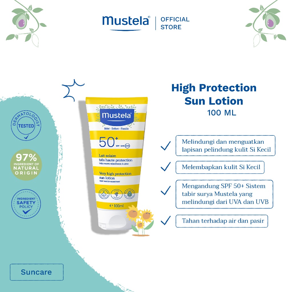 Jual Mustela High Protection Sun Lotion 100 ml - Sunscreen Bayi dan ...