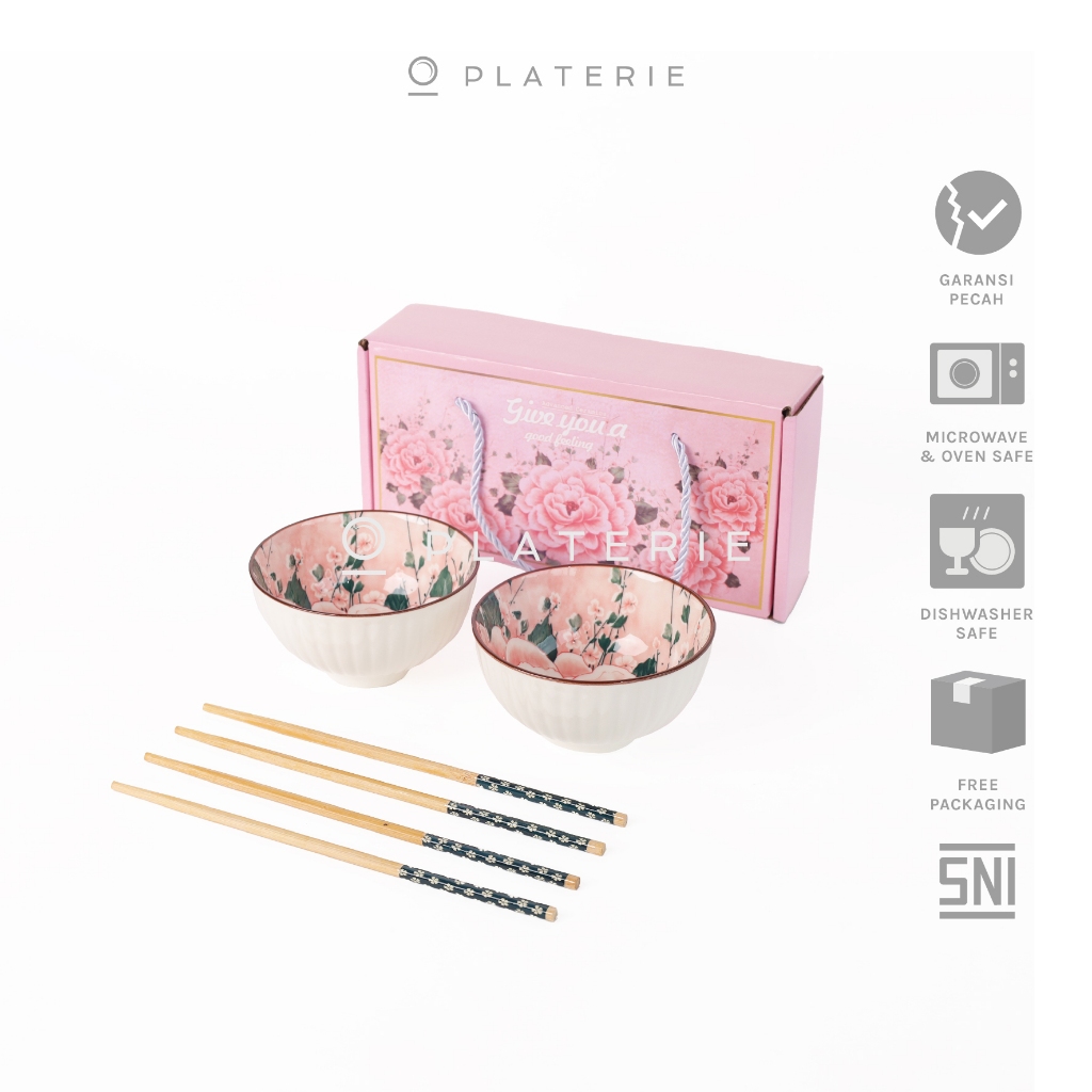 Jual PLATERIE Bowl 4.5Inch Hampers Set Of 2 / 4 / 6 Box with Chopsticks ...