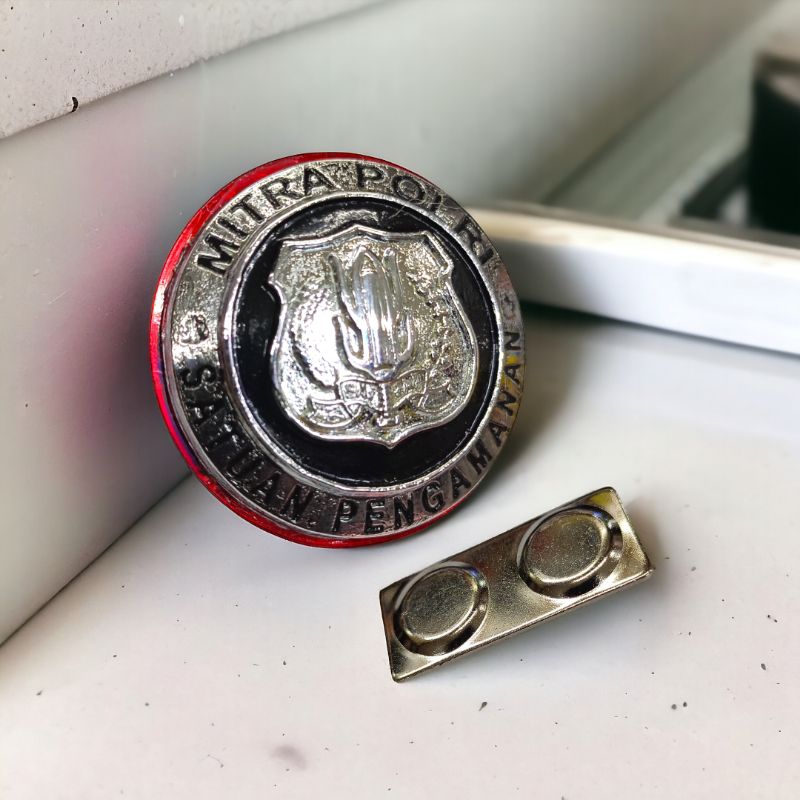 Jual Pin Mitra polri silver 4,5cm satpam | Shopee Indonesia