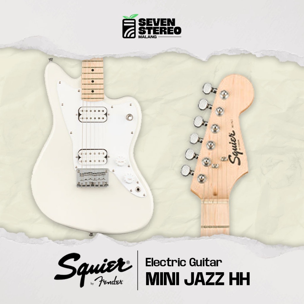 Jual Squier Mini Jazzmaster HH Electric Guitar, Maple FB, Olympic White ...