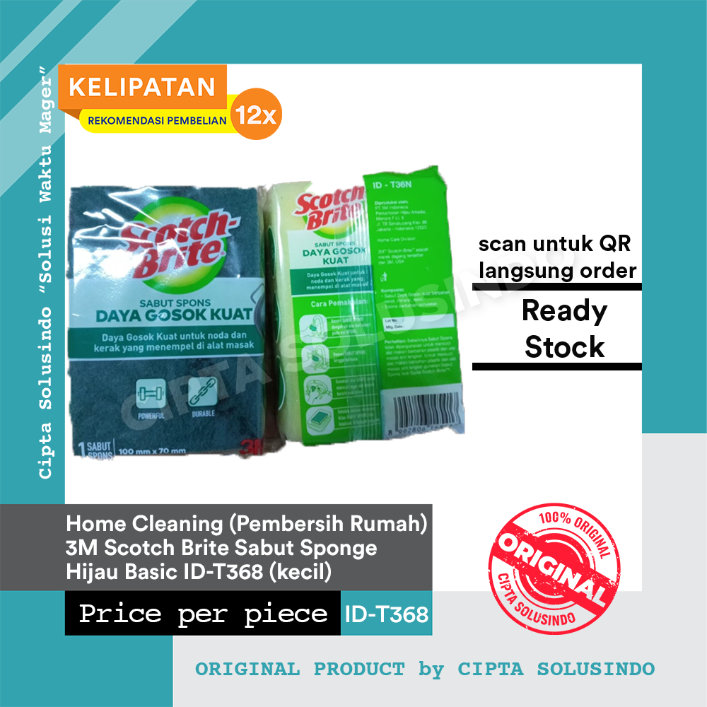 Jual Home Cleaning ( Pembersih Rumah ) 3M Scotch Brite Sabut Sponge ...
