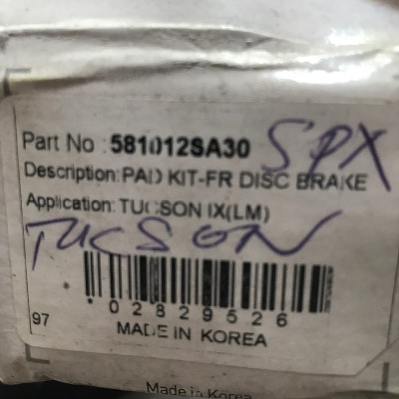 Jual brake pad kampas rem depan hyundai Tucson old Kia Sportage p/n ...