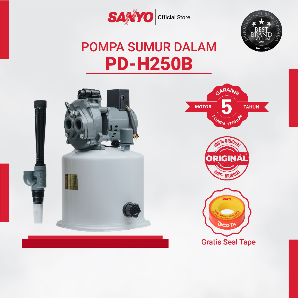 Jual SANYO Mesin Pompa Air Sumur Dalam Jetpump Otomatis - PD-H250B ...
