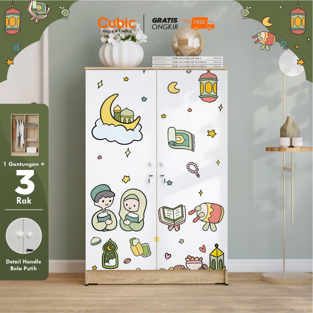 Jual [EDISI RAMADHAN] Cubic Lemari Kecil Bergambar / Almari Pakaian 2 ...
