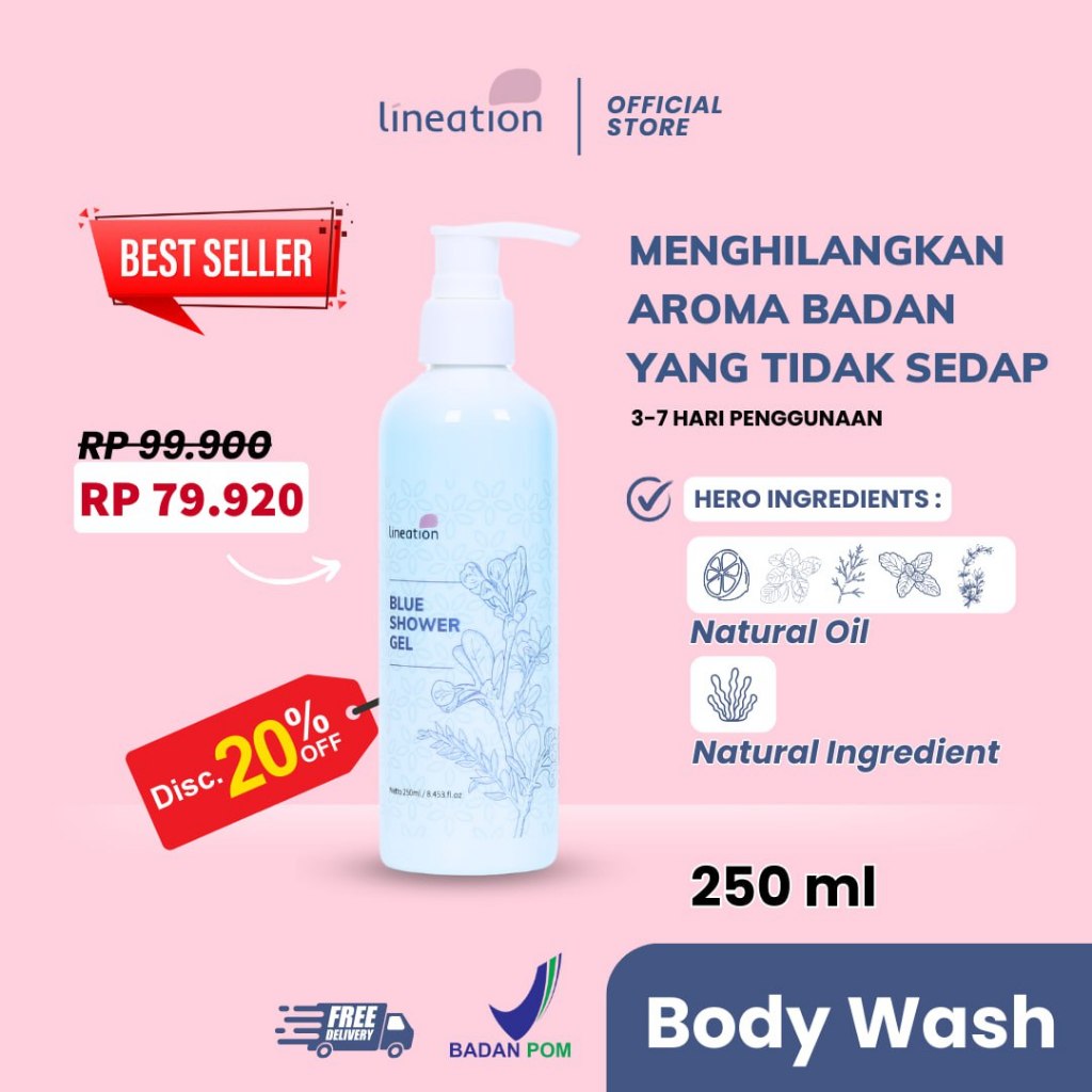 Jual Blue Shower Gel 250ml | Sabun mandi penghilang bau badan I Body Wash penghilang bau badan ...