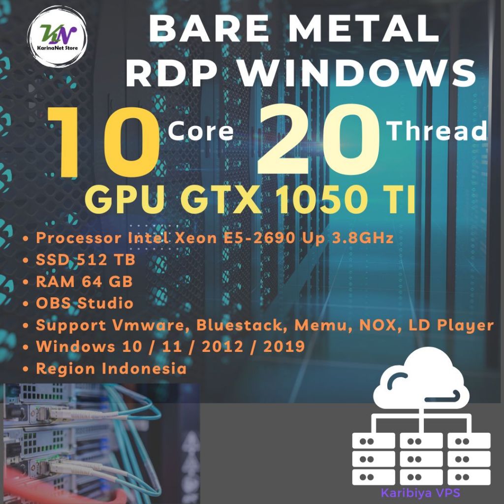 Jual Bare Metal Server RDP Dedicated 8 Core 16 Thread VGA GPU GTX 1050 TI OBS Emulator Android ...
