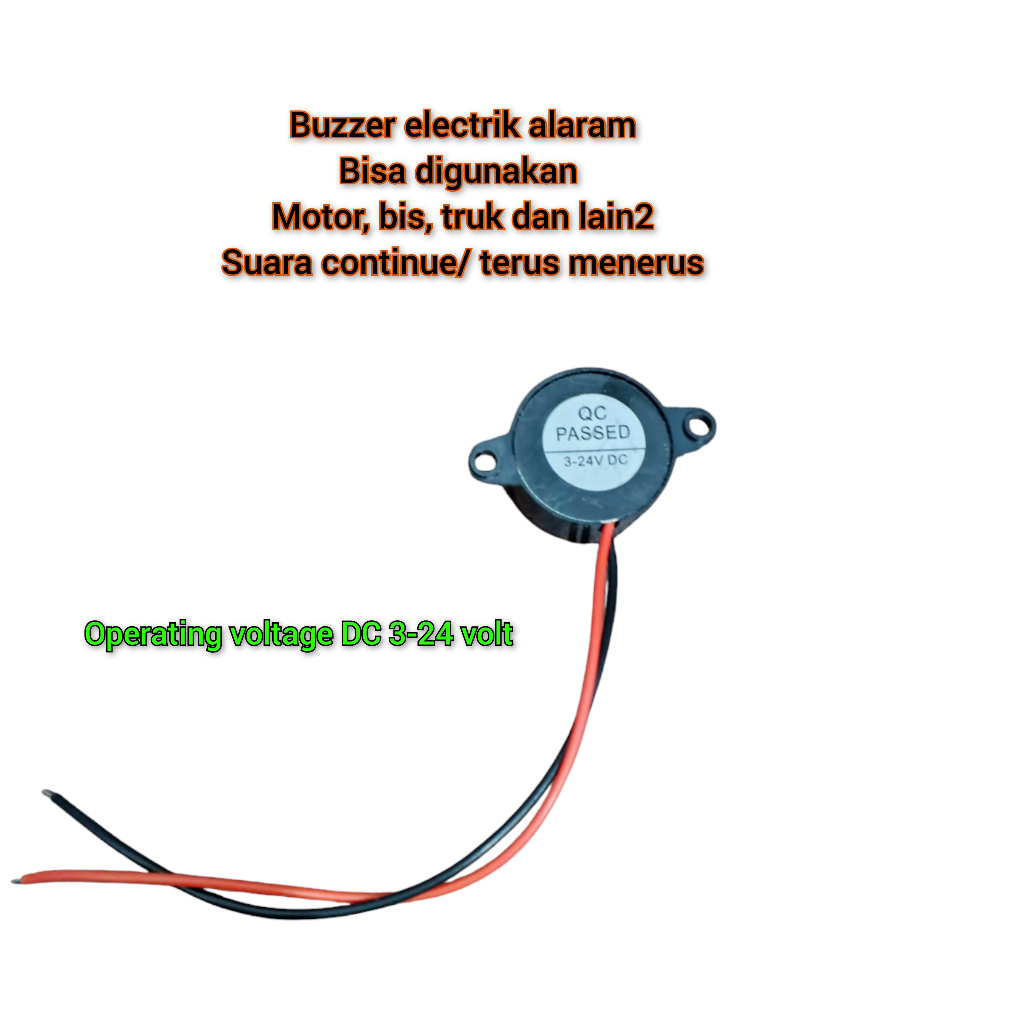 Jual BUZZER ELECTRIC ALARAM KENDARAAN MOTOR MOBIL BIS TRUK DC 3V - 24V ...