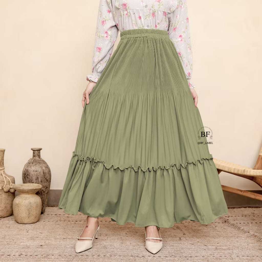 Jual BB 40-90KG ROK PLISKET SUSUN PREMIUM || ROK PANJANG MUSLIM WANITA || ROK MAYUNG BAHAN HYGET ...