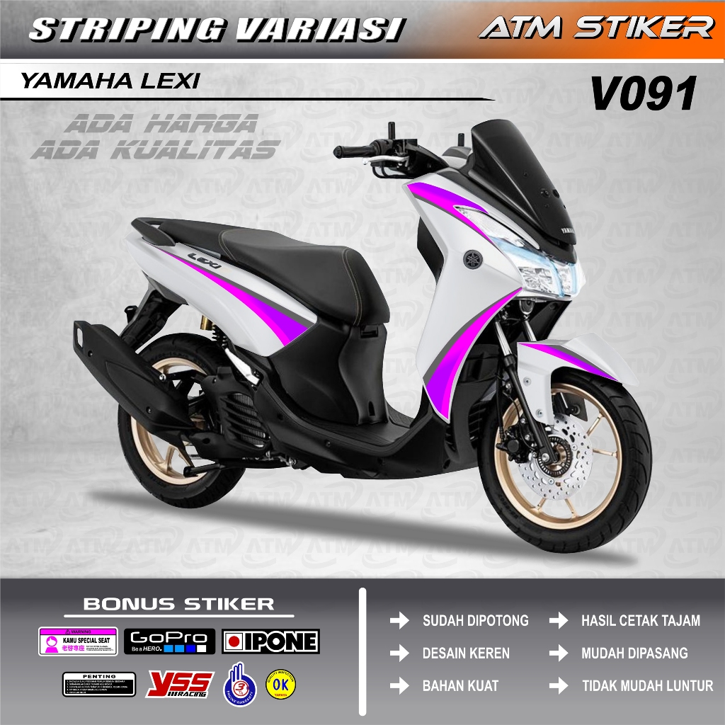 Jual Stiker striping variasi yamaha lexi | Shopee Indonesia