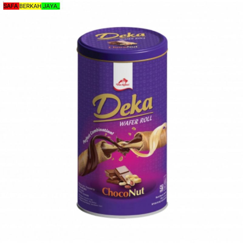 Jual Deka Wafer Roll Choco Nut Kaleng 280g / biskuit kaleng lebaran ...