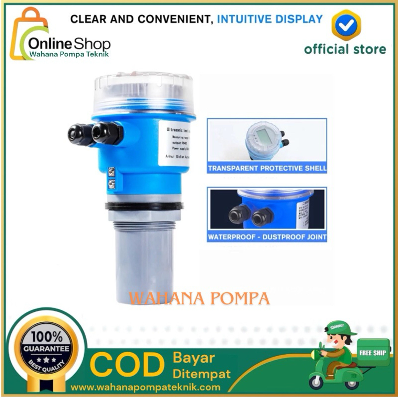 Jual Ultrasonic Water Level Sensor IP68 Waterproof 4 20ma & RS485 ...