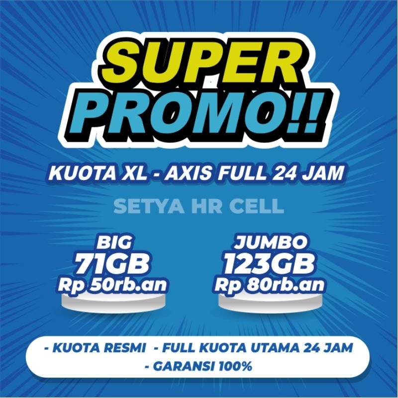 Jual Super Promo Kuota XL AXIS LIVE ON Full 24 Jam | Shopee Indonesia