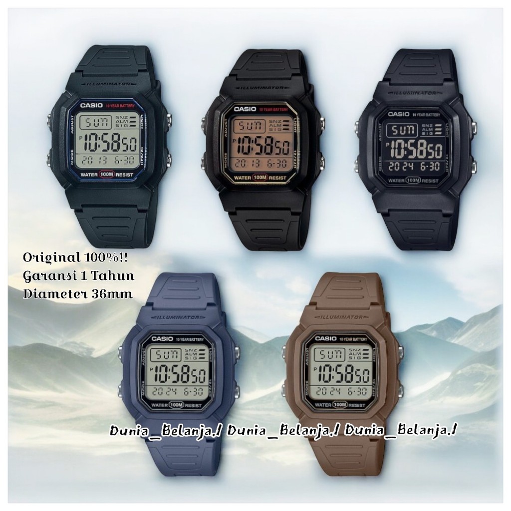 Jual Original 100%!! Jam Tangan Casio W-800H-1AVDF W-800H-1BVDF W-800H-2AVDF W-800H-5AVDF W ...
