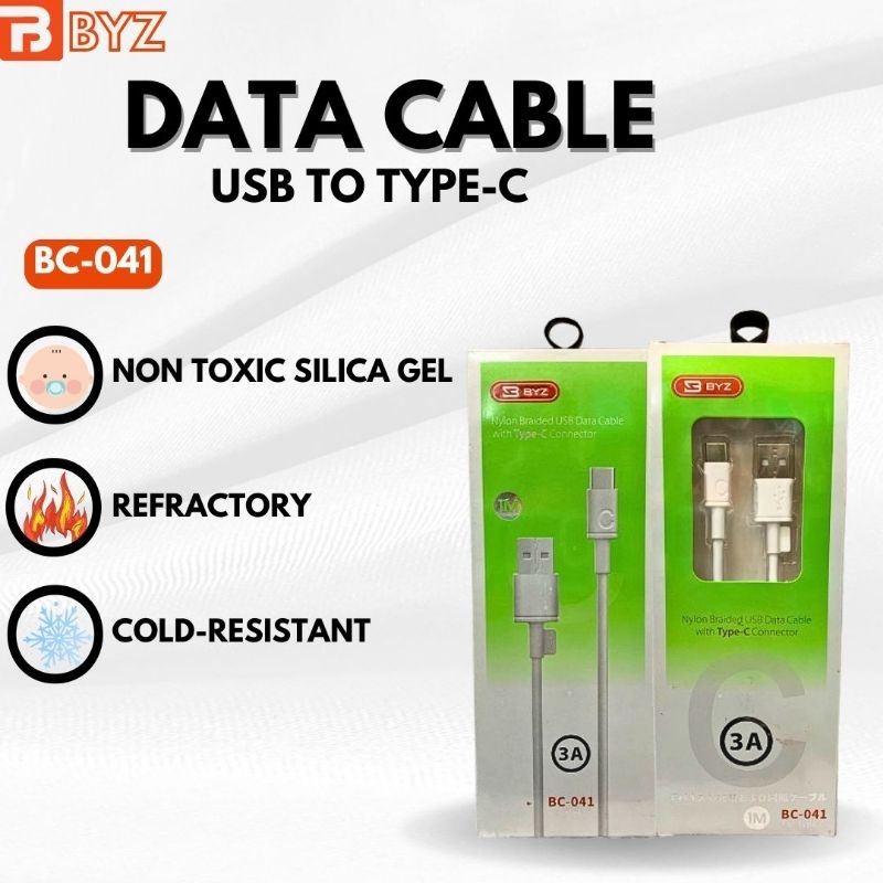 Jual BYZ NYLON BRAIDED USB DATA CABLE with TYPE-C CONNECTOR (1M) | Shopee Indonesia