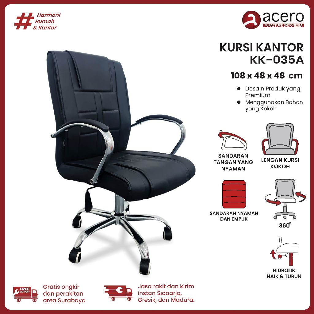 Jual Acero Furniture - Kursi Kantor Hidrolik 035A Kursi Kantor Kursi Staff Kursi Hidrolik ...