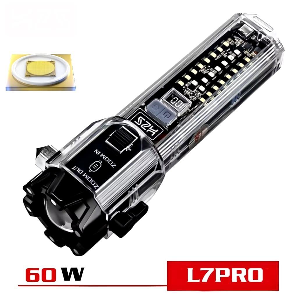 Jual Senter Safety 10 In 1 LED Laser 60w Cas Roll Zoom In Out Hammer ...