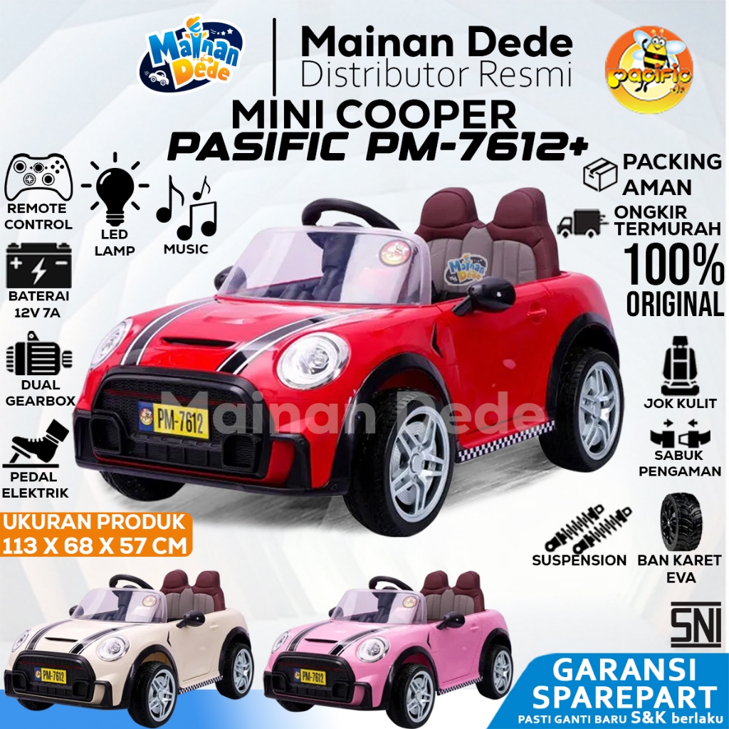 Jual Mainan Mobil Aki Anak Mini Cooper PASIFIC PM7612+ BAN EVA PM 7612 ...