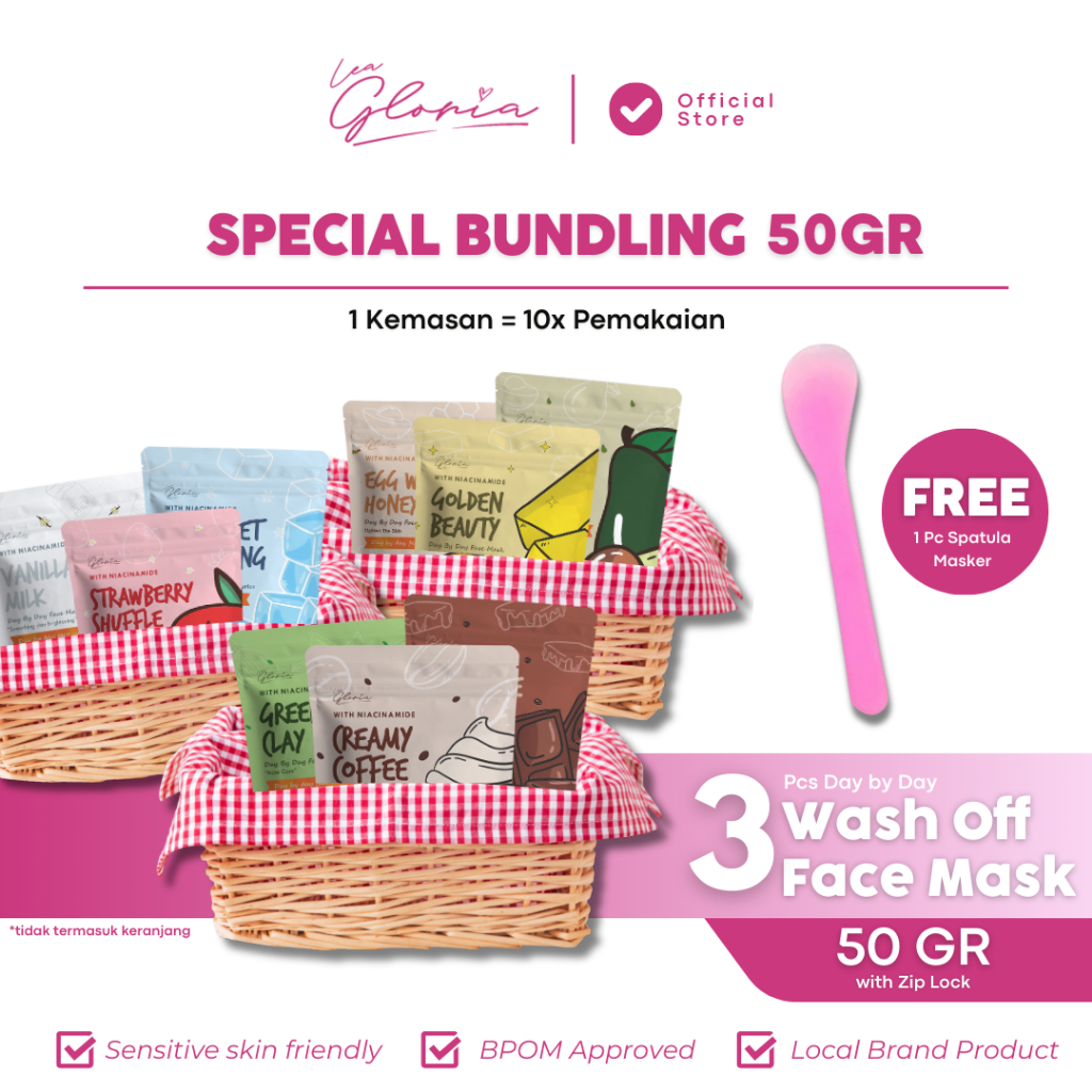 Jual Lea Gloria - Paket Bundling Masker 50 GR Isi 3 - Pilih Variant ...