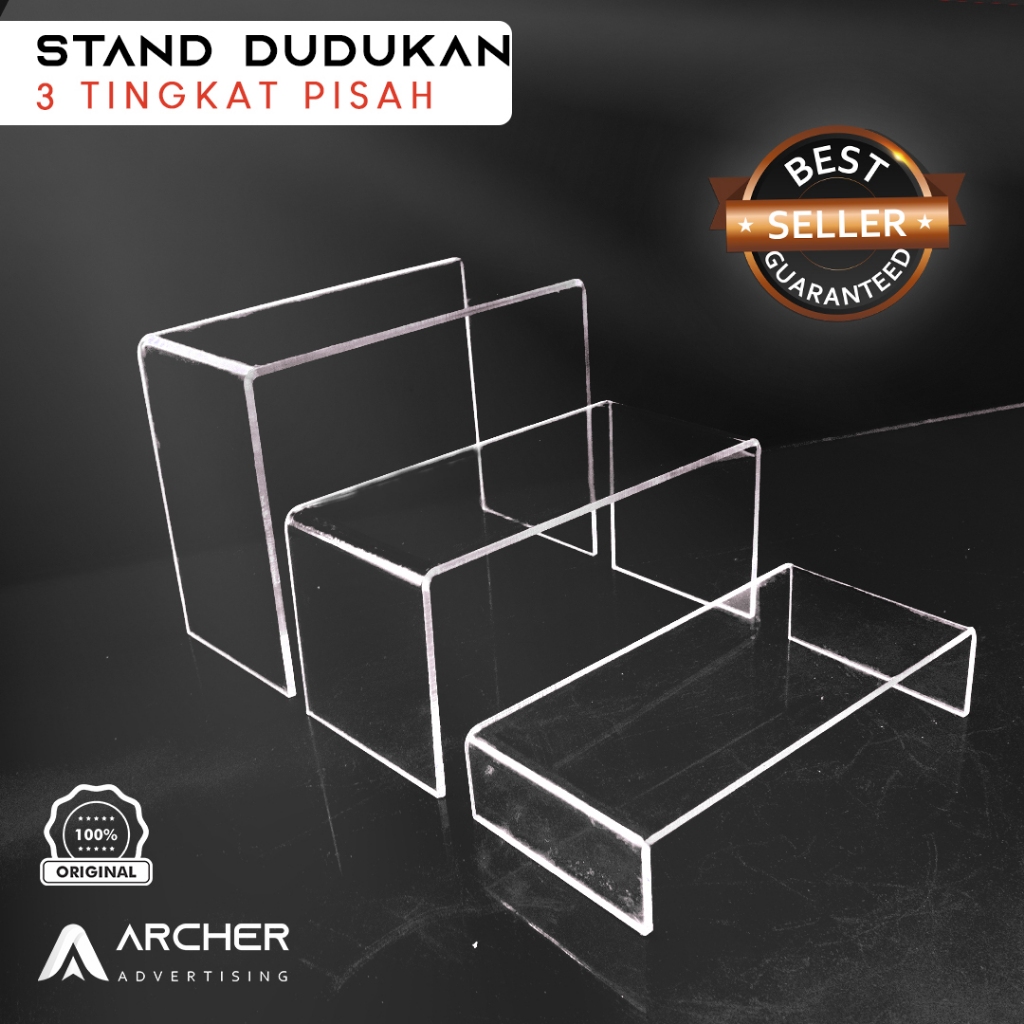 Jual STAND DISPLAY DUDUKAN TATAKAN FIGURE 3 TINGKAT PISAH AKRILIK ...